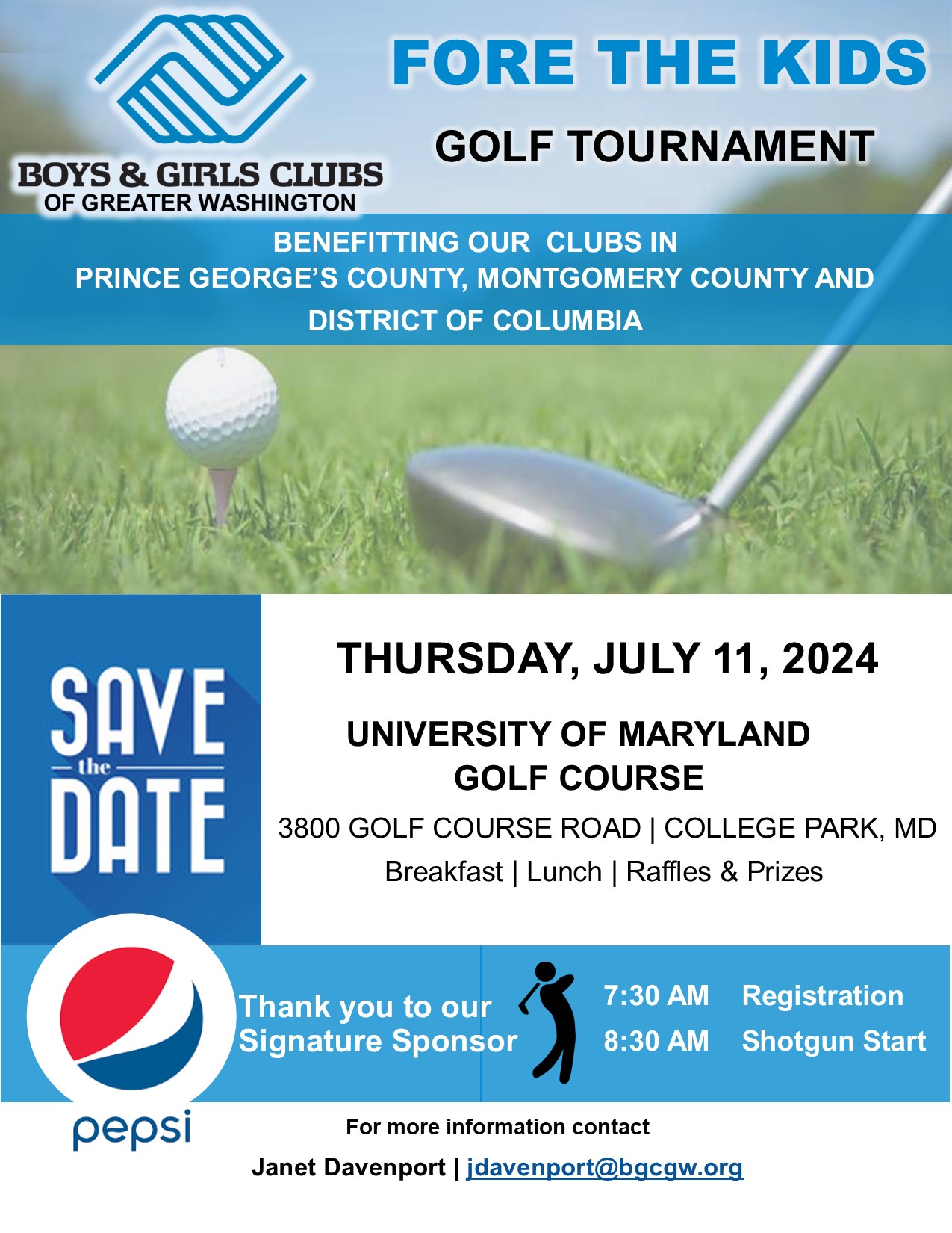 PRINCE GEORGE’S & MONTGOMERY COUNTY GOLF TOURNAMENT - BGCGW